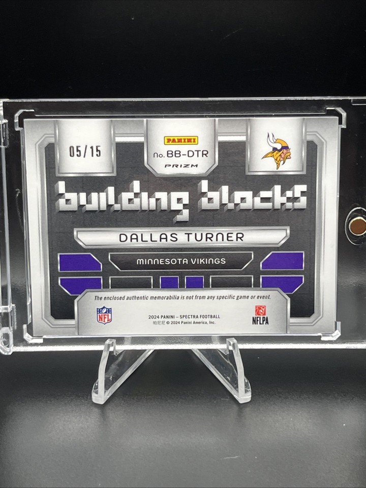 2024 NFL SPECTRA DALLAS TURNER /15 RC ROOKIE BUILDING BLOCKS LAUNDRY ...