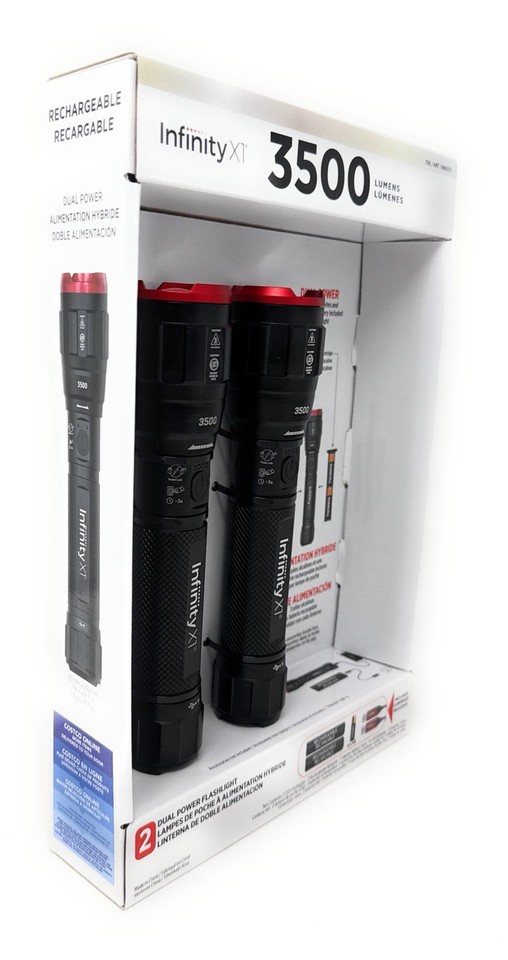 Infinity X1 3500L Dual Power Focusing Flashlight, 2-pack | eBay