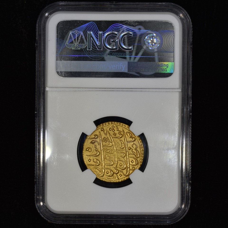 1629 INDIA GOLD MOHUR NGC MS-62 COIN RY2 MUGHAL SHAH JAHAN I SURAT ...