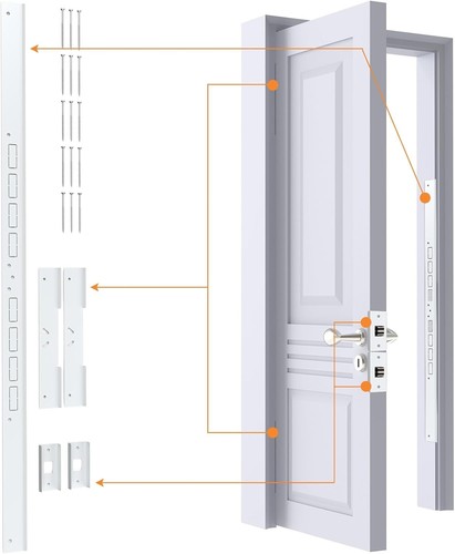 5-Piece Door Reinforcement Set for Jamb,Frame & Hinges Door Lock ...