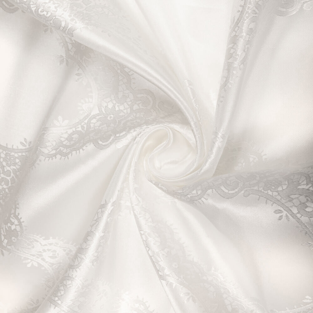 White/White Damask Jacquard Brocade Fabric 118" By the Yard Many Design ...