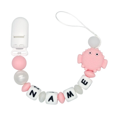 Personalised Beaded Pacifier Clip Silicone Pacifier Chain Custom Name ...