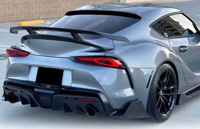 Toyota Supra A90 A91 REAL CARBON FIBER rear diffuser spoiler and side ...