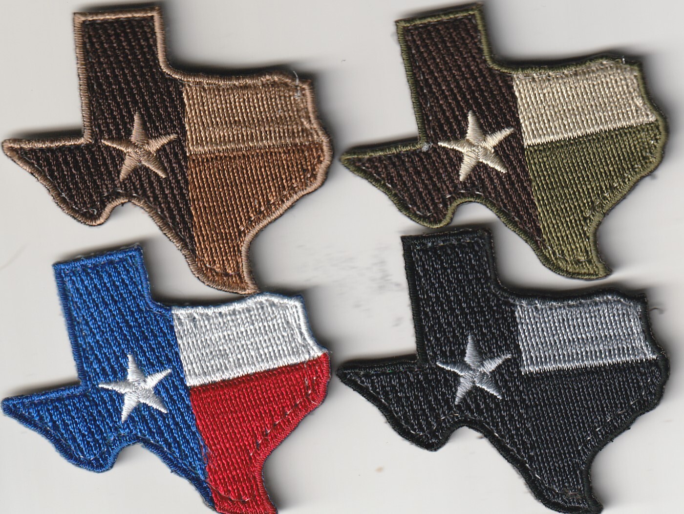 Texas State Patch with full hook backing 2-1/4" x 2", assorted colors ...