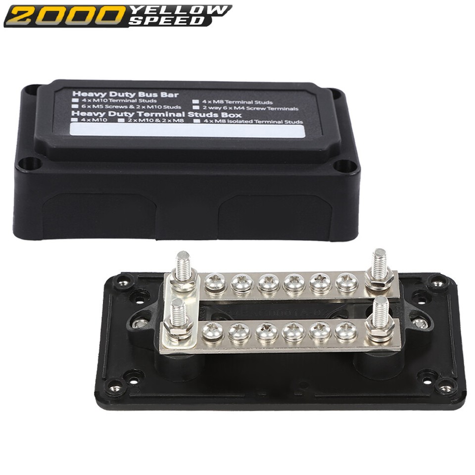 For 12V 12 Terminal Ground Power Distribution Junction Block Heavy Duty ...