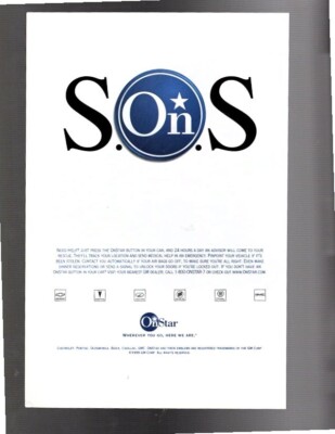 ONSTAR SOS AD--1999 Advertisment--FREE SHIPPING | eBay