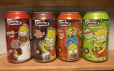 The Simpsons Soda Pop Cans. Mint Set of 4. Empty Cans. | eBay