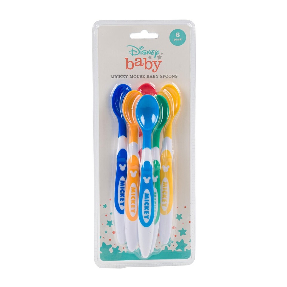 Disney Mickey Mouse 6pc Spoon Set Baby spoons Colorful | eBay