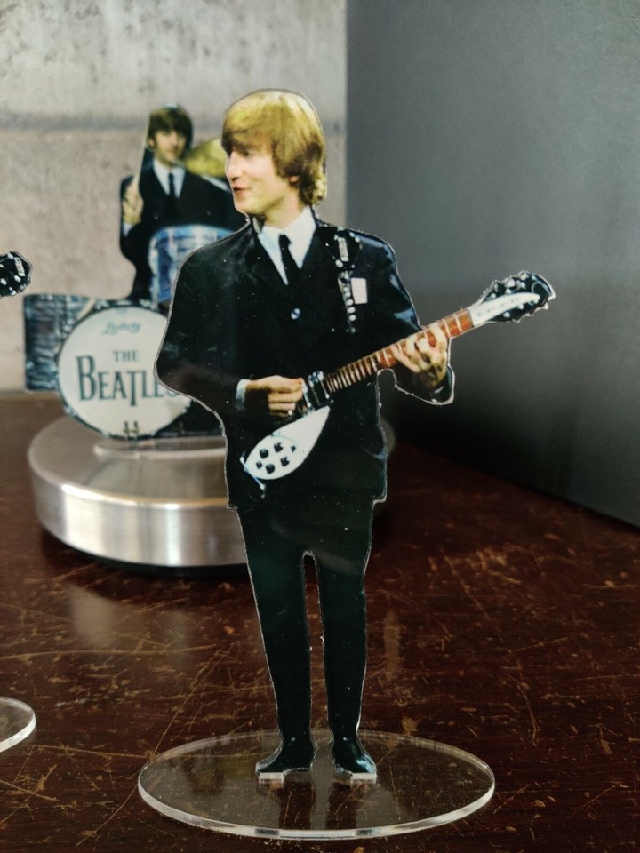 The Beatles figures cristal clear acrylic color 1964. They look ...