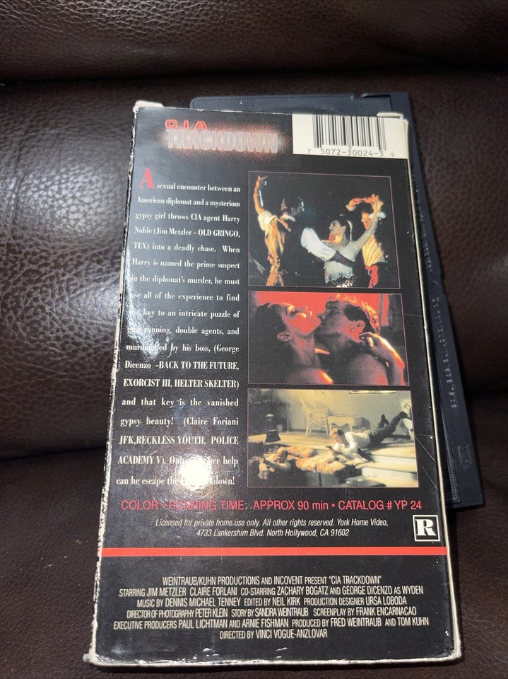 CIA Trackdown Thriller/Action York Home video VHS RARE HTF, Jim Metzler ...