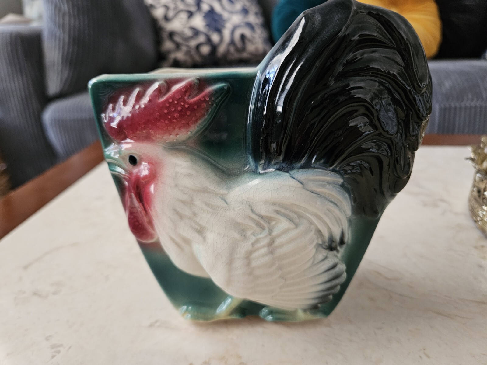 Vintage ROYAL COPLEY Rooster Wall Pocket Vase Chicken Farmhouse ...