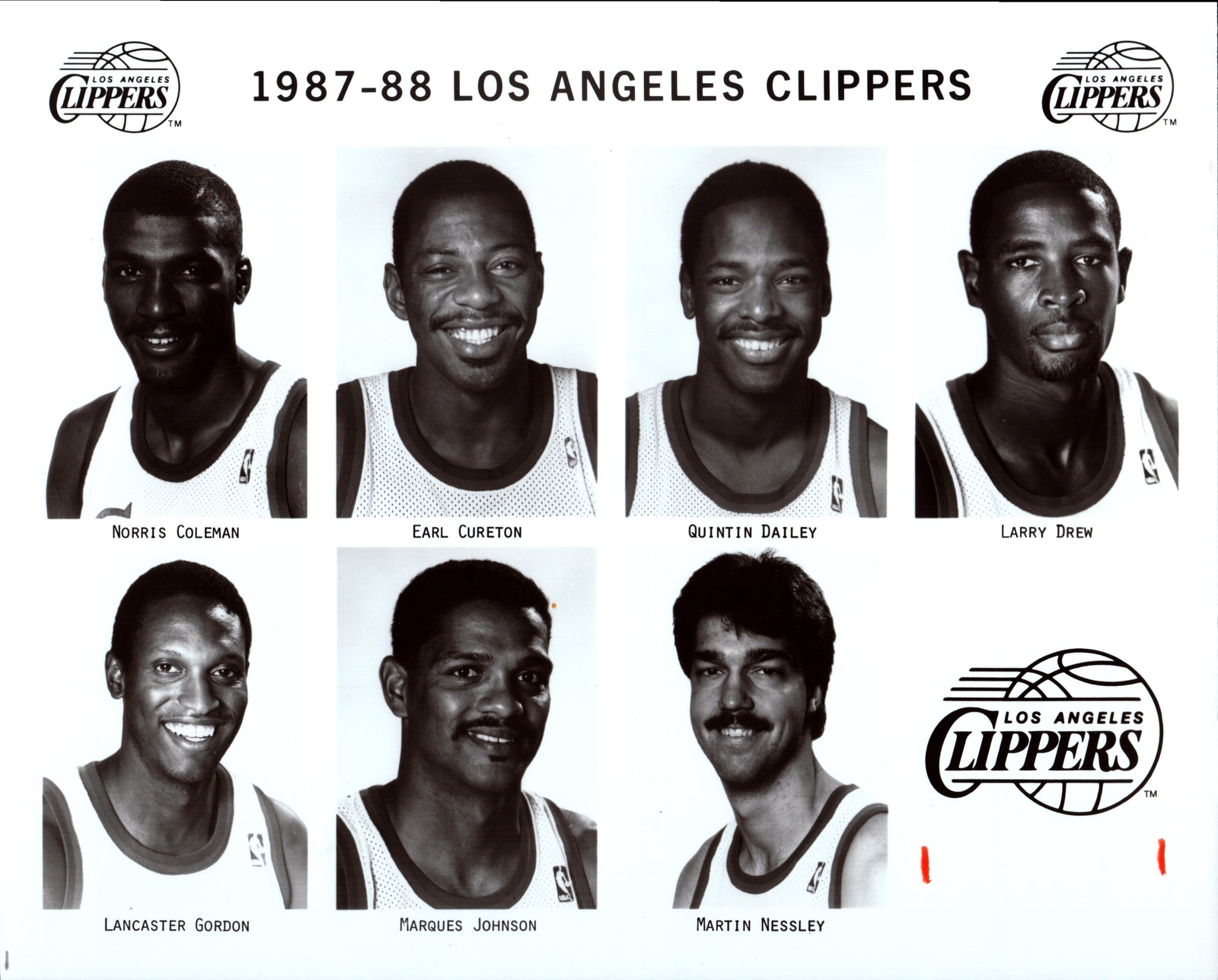 Vintage Press Photo Basketball NBA 1987-88 Los Angeles Clippers Team | eBay