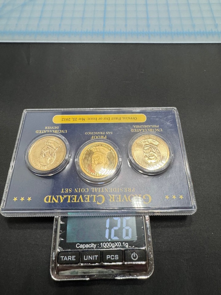 C-070 Grover Cleveland Presidential 3 Coin Set First Day of Issue ...