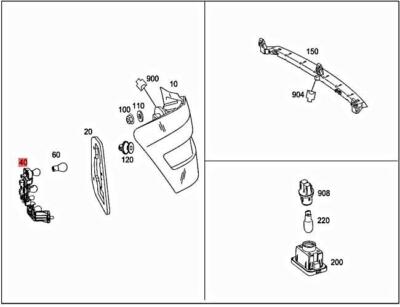 Genuine MERCEDES X204 GLK-CLASS X204 Right Bulb mount 2048201677 | eBay