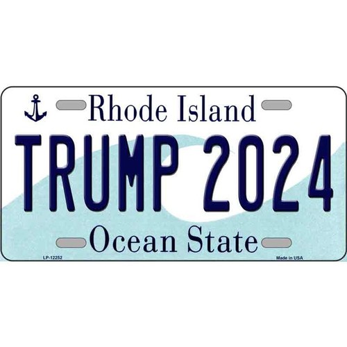 RHODE ISLAND TRUMP 2024 License Plate Metal Novelty Sign Auto Political ...