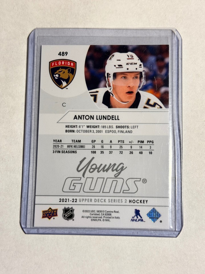 2021-22 Upper Deck #489 Anton Lundell YG RC | eBay