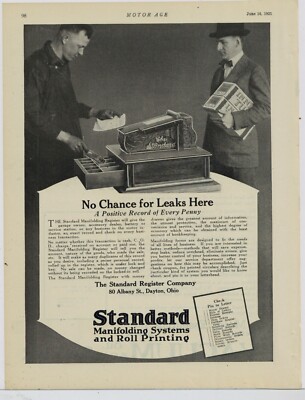 1921 Standard Register Co. Ad: Manifolding Cash Register - Dayton, OhiO ...