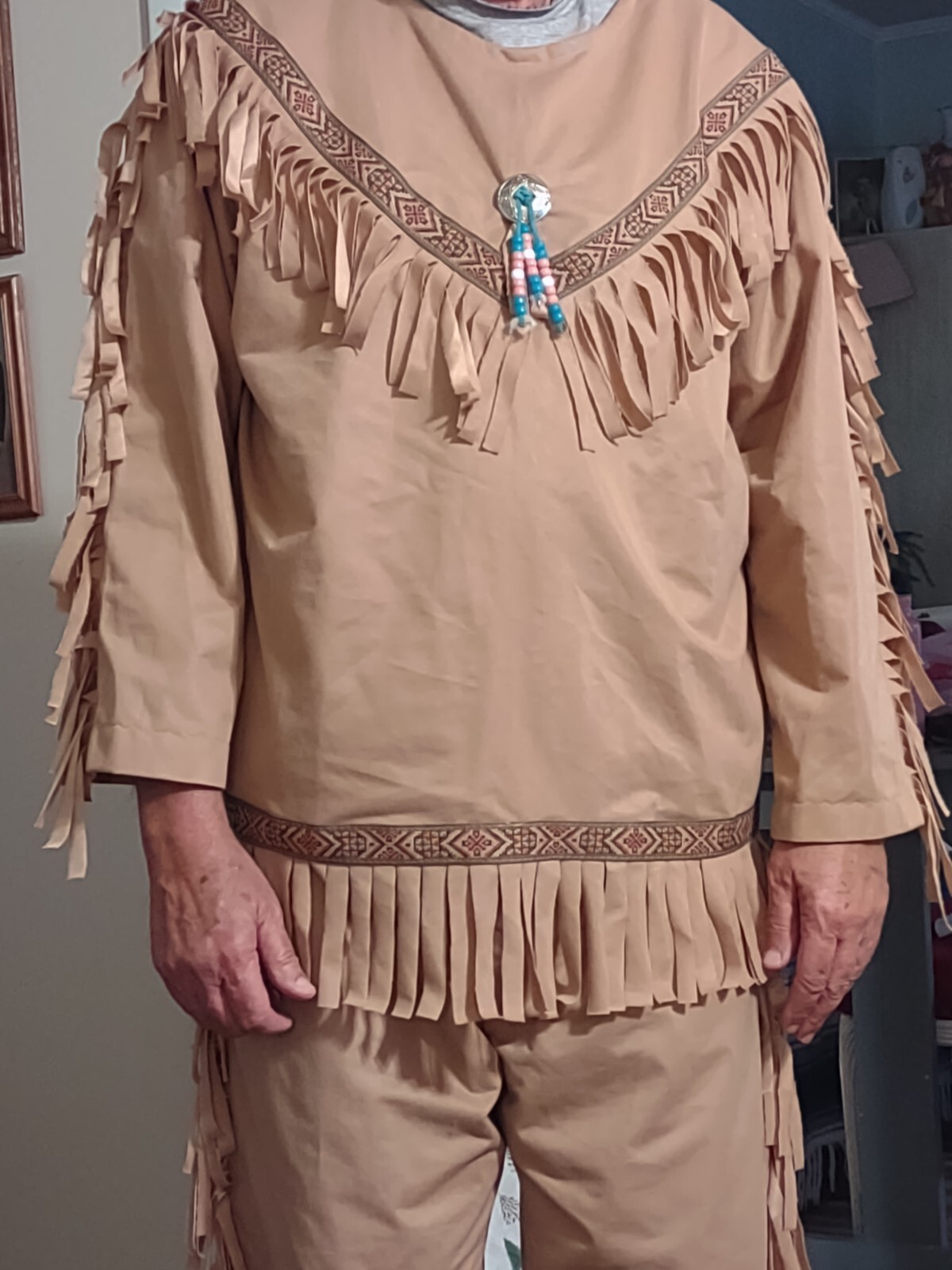 Native American Costume Top And Bottom Size Large - Gem