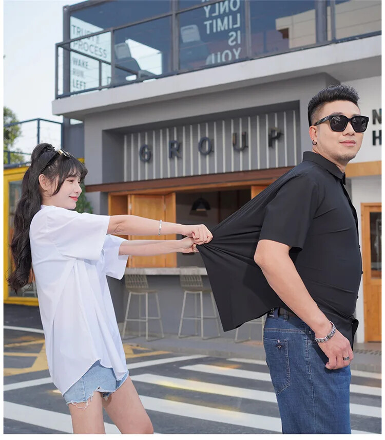 High Quality Summer Men Ice Silk Shirts Short Sleeve Formal Shirt Work ...