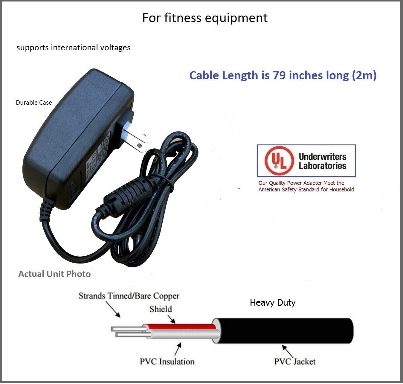 AC Adapter Power Supply for Bladez Fitness R300 R300II Recumbent Bike ...