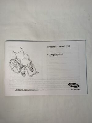 Invacare Tracer SX5 Manual Wheelchair USER MANUAL ONLY | eBay
