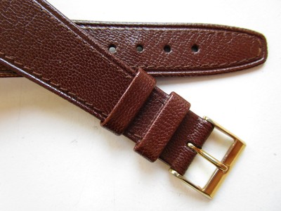 Hirsch Chevreaux open end brown 20 MM dress leather watch band strap | eBay