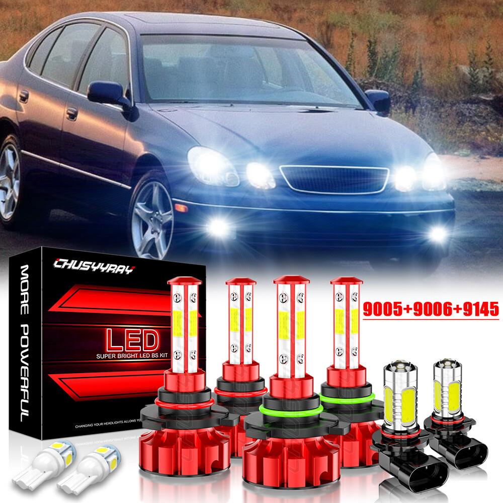 Fit Lexus GS300 GS400 1998-2005 - 6x 6000K LED Headlights + Fog Light ...