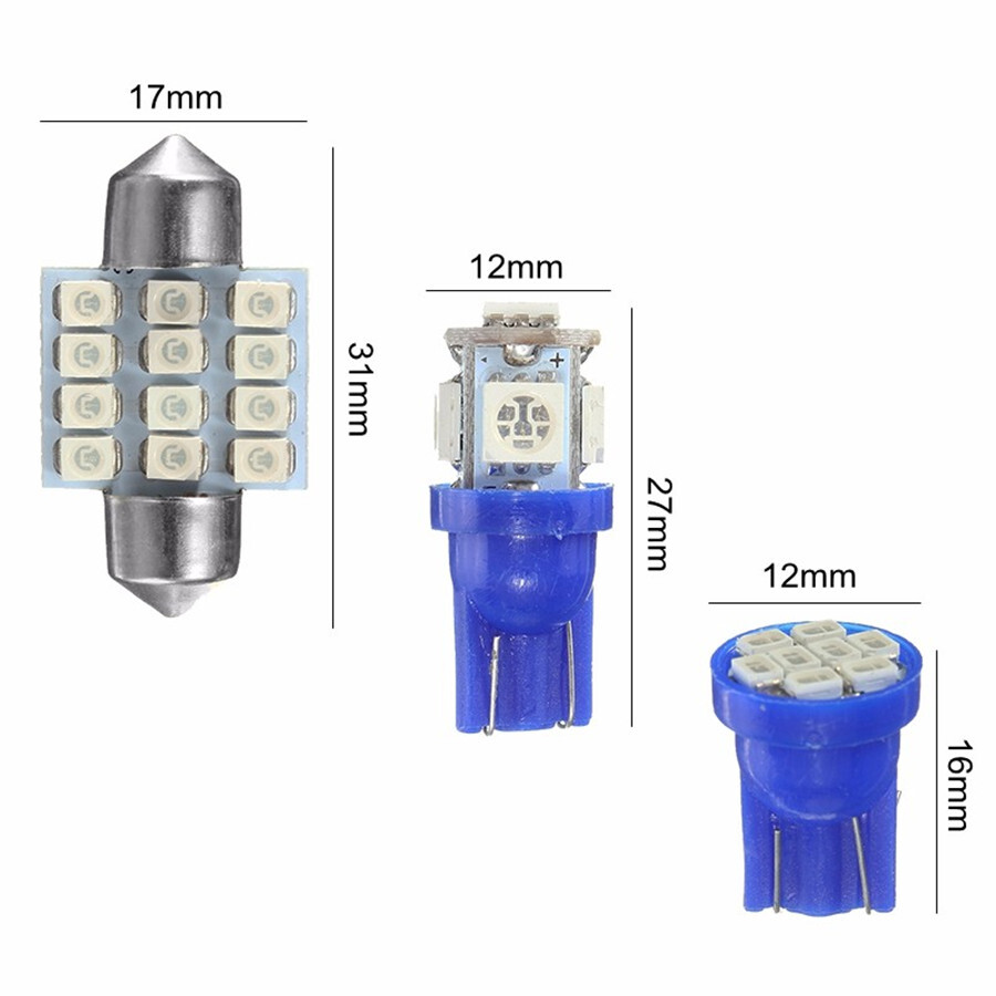 13Pcs Car Interior LED Reading Lights Bulbs Kit For Dome Map License ...