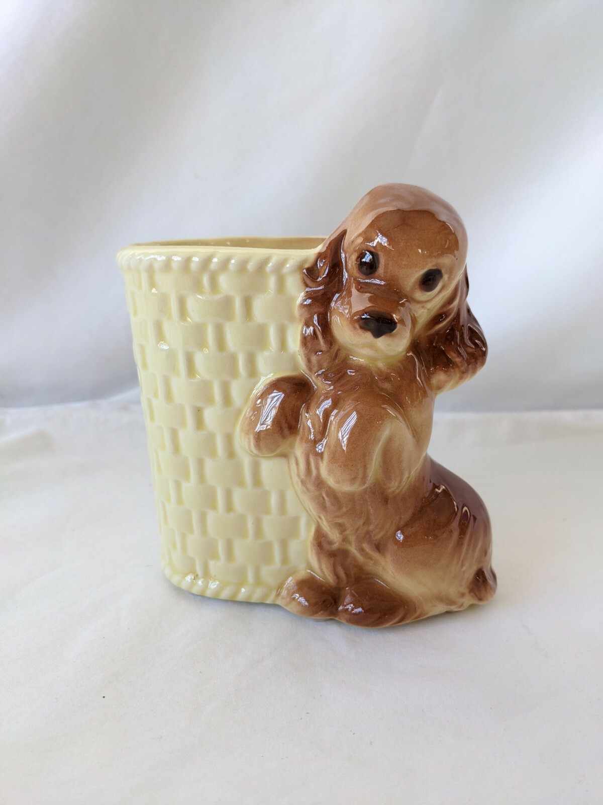 Royal Copley Dog Planter with basket vintage vase cocker spaniel | eBay