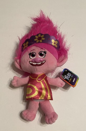 Poppy Plush Stuffed Animal Trolls World Tour 8" Pink Dress, New W/Tag ...