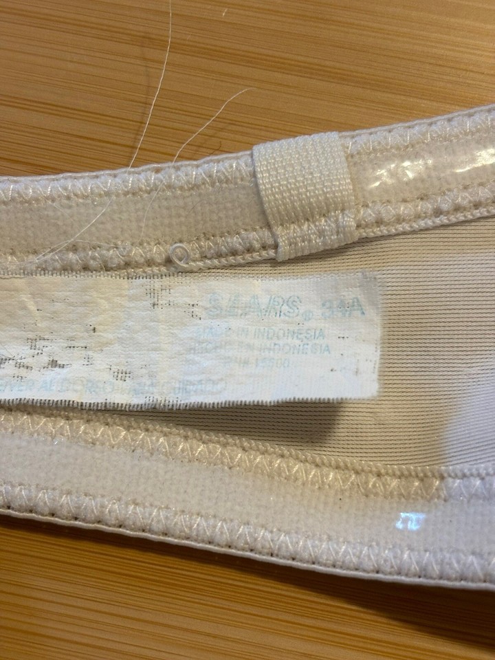 Vintage Sears Strapless Underwire Bra White 34A | eBay