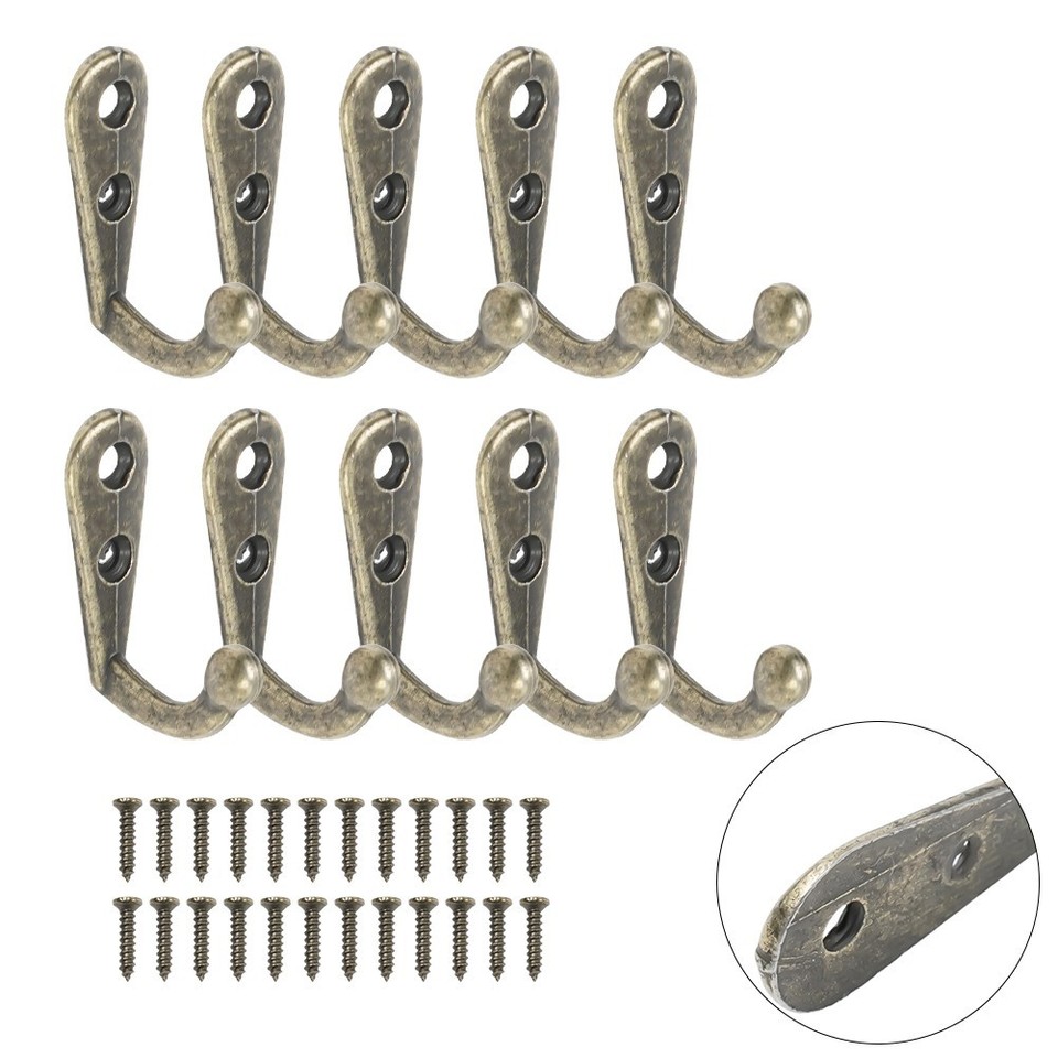 Hooks Set Coat Holder Single Robe Tools W/20 Pieces Screws Bedroom ...