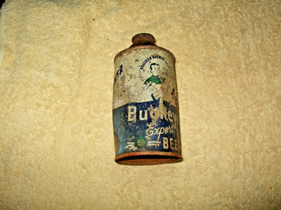 Buckeye Export Beer Cone Top Beer Can IRTP Cartoon waiter mascot named ...