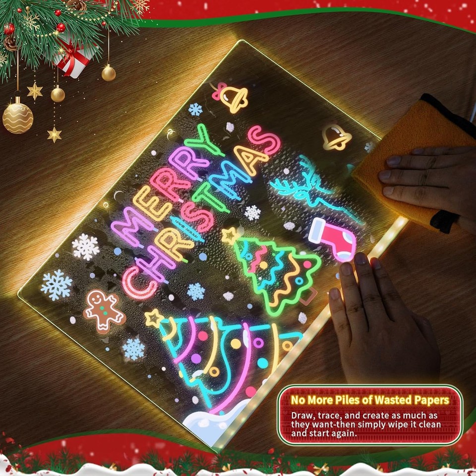 Led Drawing Board with 7 Colors,Light Up Cosmody Drawing Board,Glowing ...