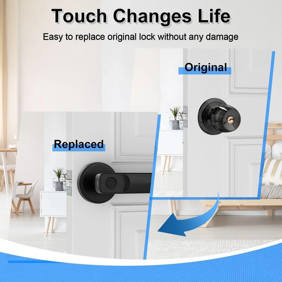 Fingerprint Door Lock with Smart APP,Fingerprint Door Knob,Biometric ...