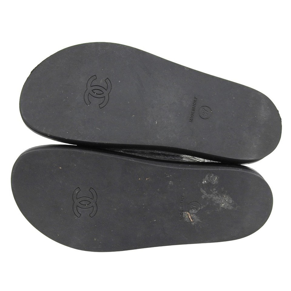 CHANEL CC Logos Crackle Strap Sandals, Women's, Silver, Size 37 pumps ...