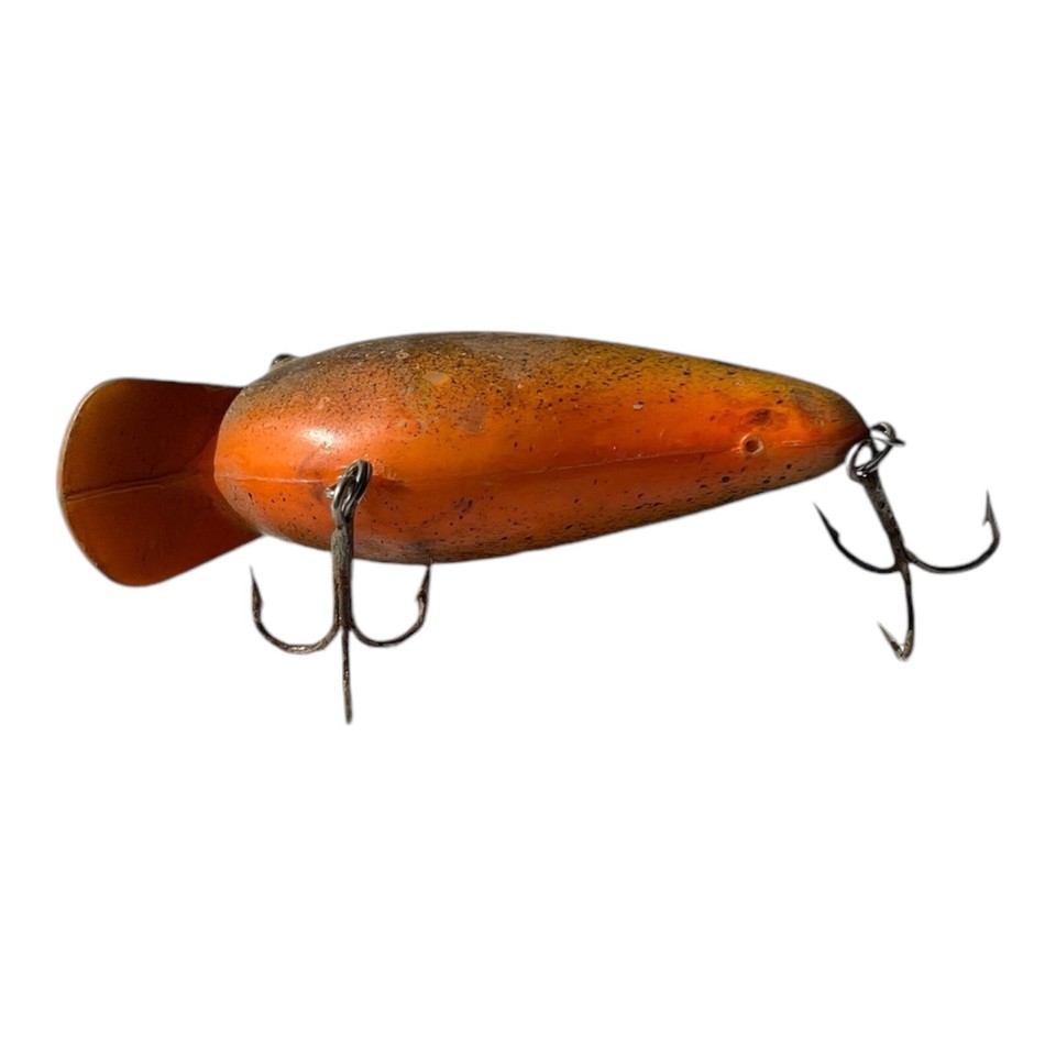 vtg fishing lure plastic orange green | eBay