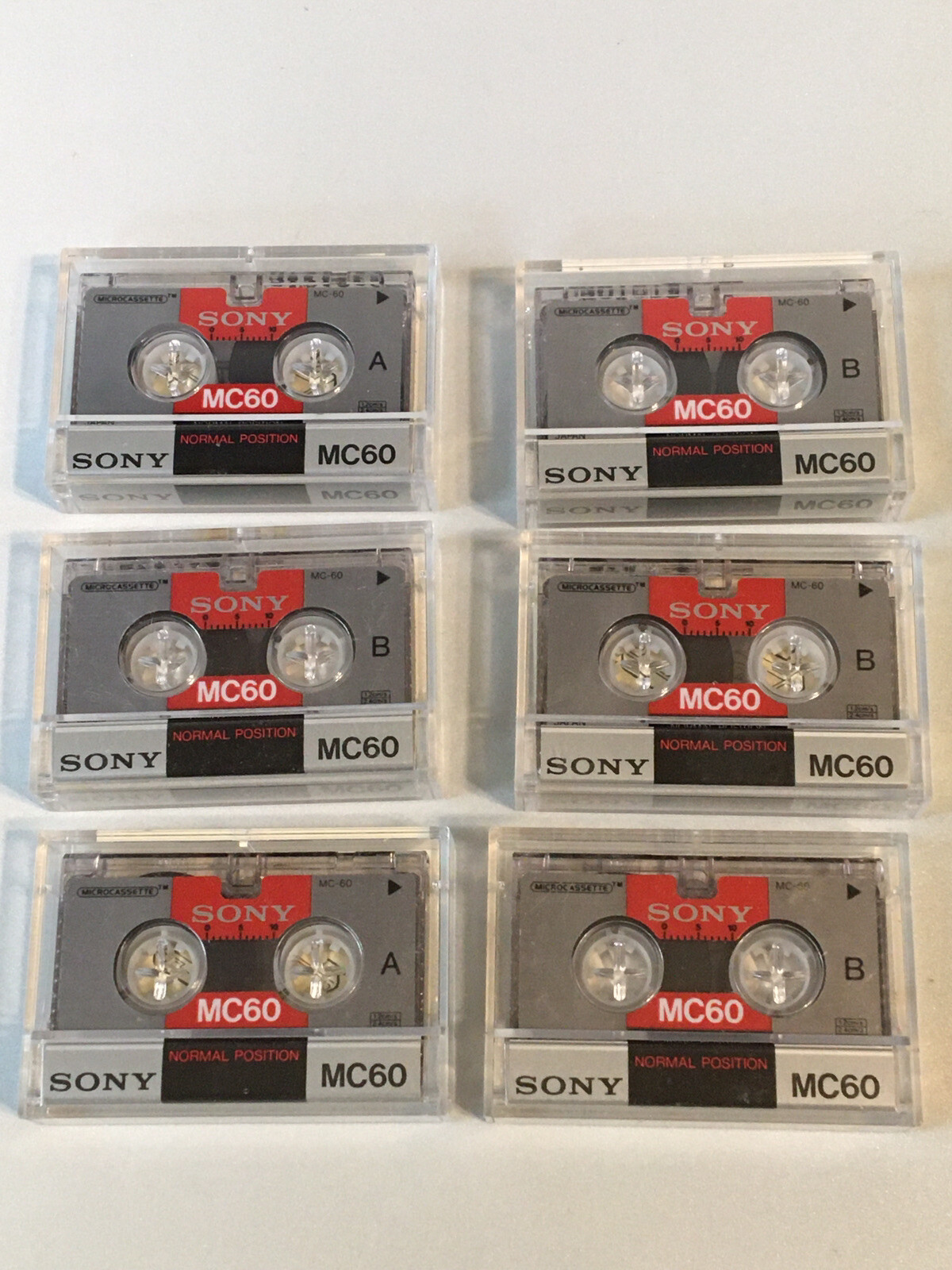 SONY MC60 60 Min Microcassette Audio Cassette Tapes Lot of 6 | eBay