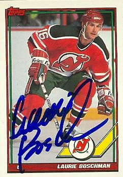 Laurie Boschman autographed Hockey Card (New Jersey Devils) 1991 Topps ...