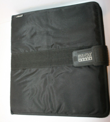 Vtg 1991 Mead Five Star Black 3 Ring Trapper Keeper Zipper School ...