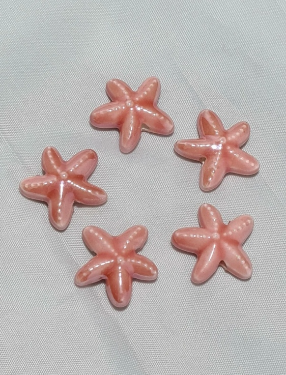 Glazed Ceramic Beads, Starfish Beads, 18mm, 1.5mm Holes, Choose Your ...