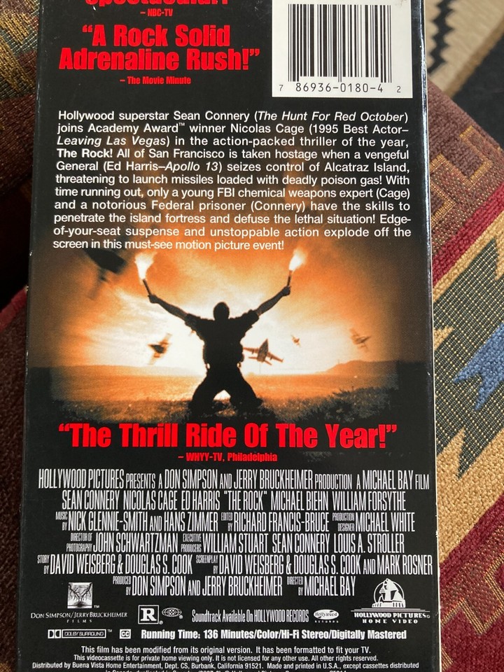 The Rock VHS 1998 Sean Connery Nicolas Cage **Buy 2 Get 1 Free ...