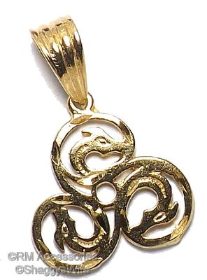 Threefold Trinity Pendant with Dragons EP Gold Plated with a Lifetime ...