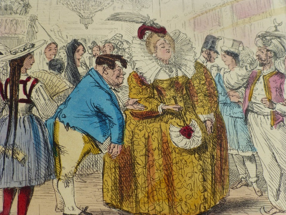 c1850 HANDLEY CROSS 'The HANDLEY CROSS FANCY BALL' ENGRAVING John Leech ...