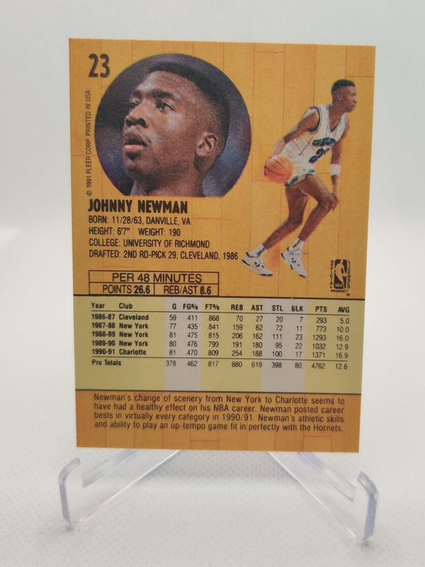 1991-92 Fleer Charlotte Hornets Basketball Card #23 Johnny Newman | eBay