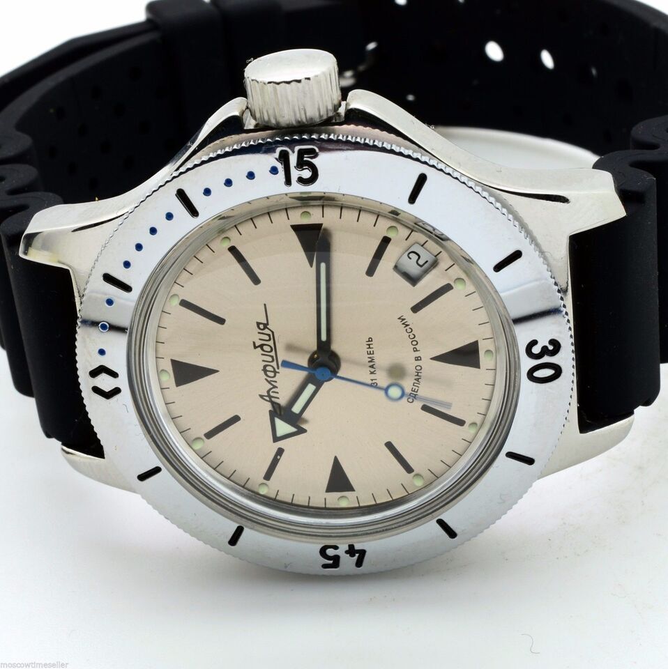 Vostok Amphibian Beige Men's Watch - 120849 for sale online | eBay