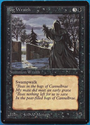 Bog Wraith Beta PLD Black Uncommon MAGIC GATHERING CARD (ID# 472779 ...