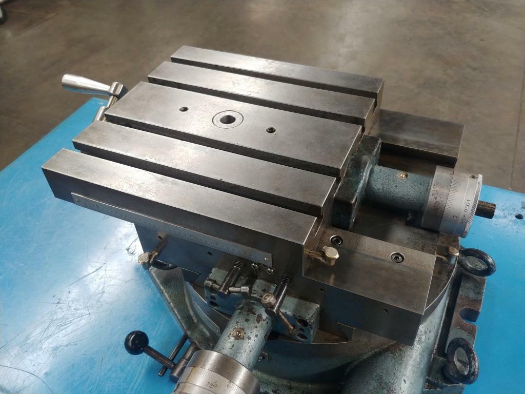 YUASA 10" x 10" HORIZONTAL X&Y AXIS CROSS SLIDE ROTARY TABLE - #550-020 ...
