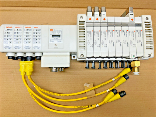 SMC Manifold Assembly Block EX200 with 8 Solenoid Valves, USED ...