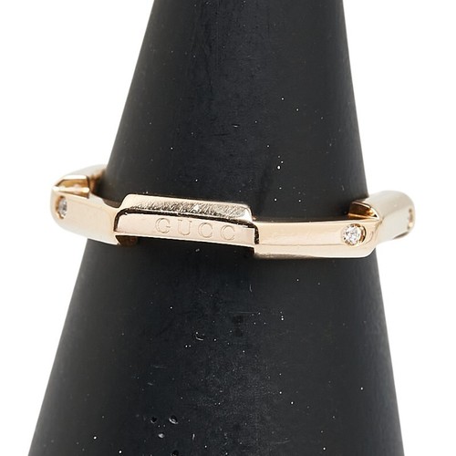 GUCCI #5 Link to Love To Love Mirror Ring Diamond Ring K18PG Pink Gold ...